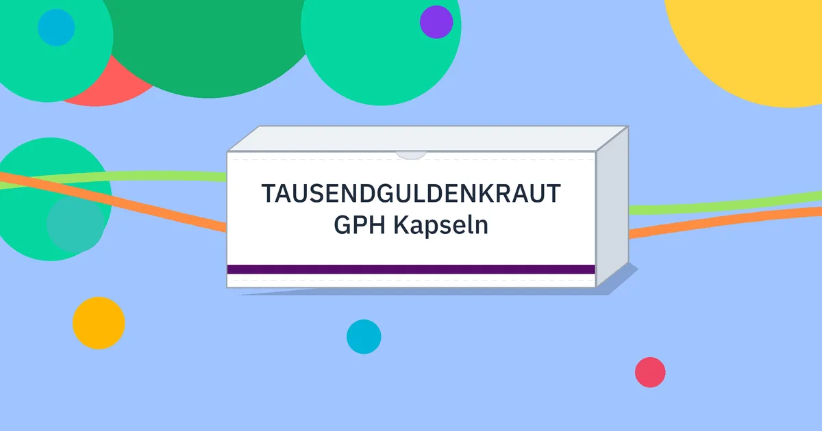 Symbolbild: Packung mit der Aufschrift TAUSENDGULDENKRAUT GPH Kapseln (PZN 09272326) – Verfügbarkeit und Bezug in Apotheken in Frankfurt am Main