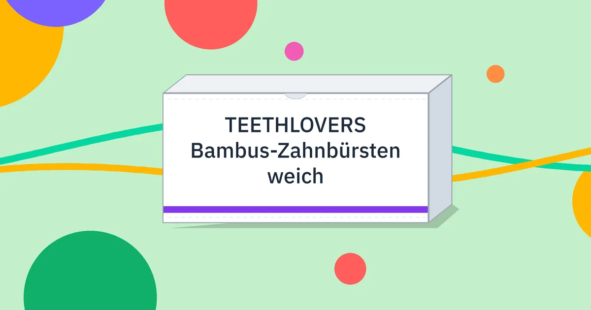Symbolbild: Packung mit der Aufschrift TEETHLOVERS Bambus-Zahnbürsten weich (PZN 18327055) – Verfügbarkeit und Bezug in Apotheken in Frankfurt am Main