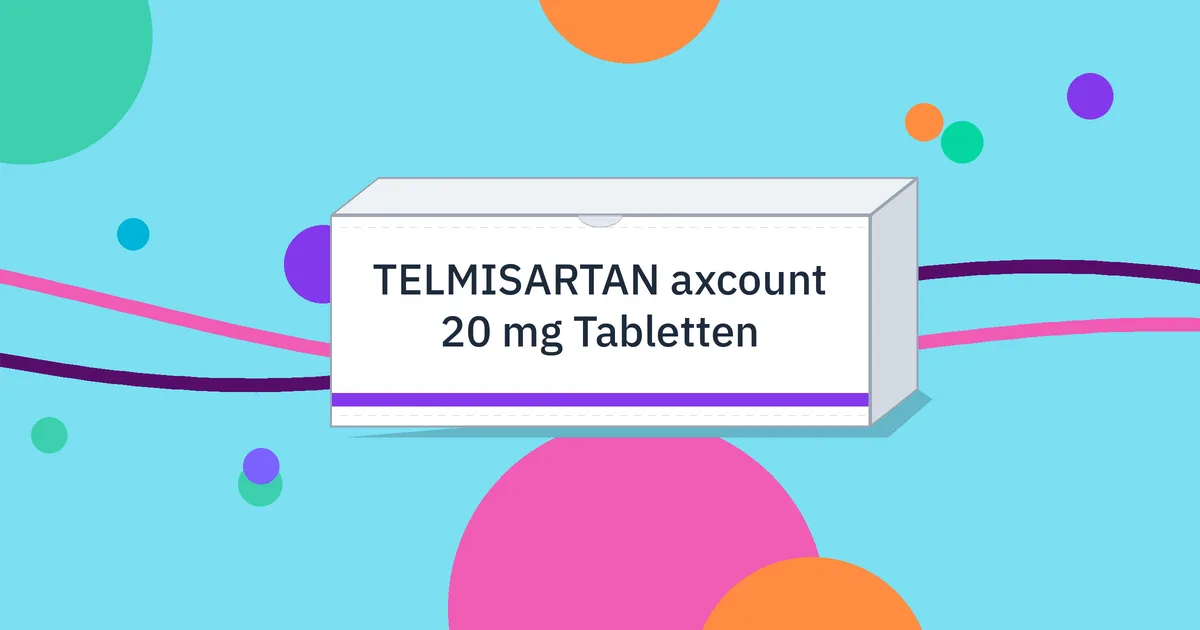 Symbolbild: Packung mit der Aufschrift TELMISARTAN axcount 20 mg Tabletten (PZN 16880339) – Verfügbarkeit und Bezug in Apotheken in Frankfurt am Main