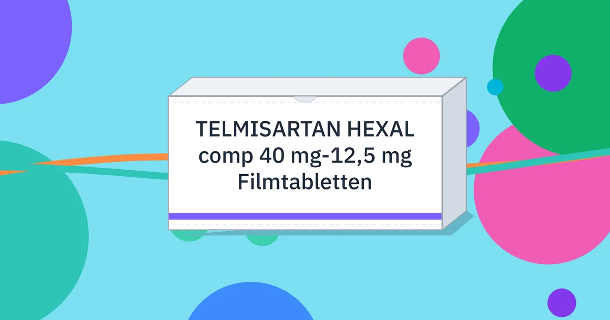 Symbolbild: Packung mit der Aufschrift TELMISARTAN HEXAL comp 40 mg-12,5 mg Filmtabletten (PZN 10298093) – Verfügbarkeit und Bezug in Apotheken in Frankfurt am Main