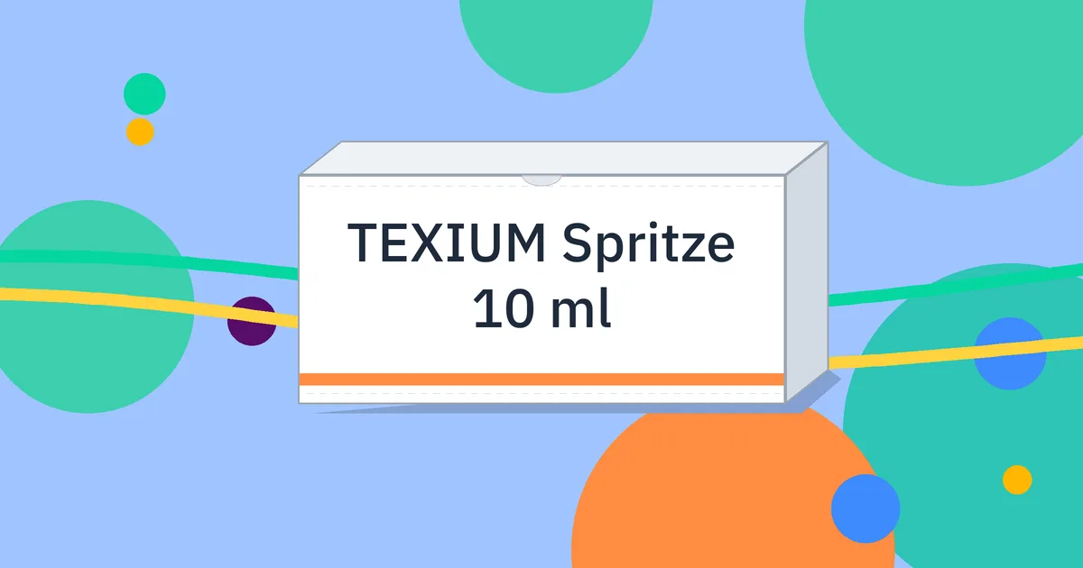 Symbolbild: Packung mit der Aufschrift TEXIUM Spritze 10 ml (PZN 11054163) – Verfügbarkeit und Bezug in Apotheken in Frankfurt am Main