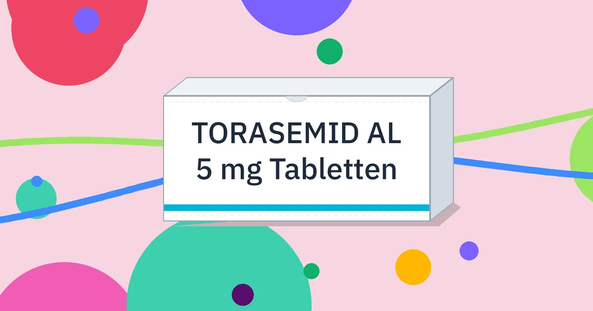 Symbolbild: Packung mit der Aufschrift TORASEMID AL 5 mg Tabletten (PZN 01562591) – Verfügbarkeit und Bezug in Apotheken in Frankfurt am Main