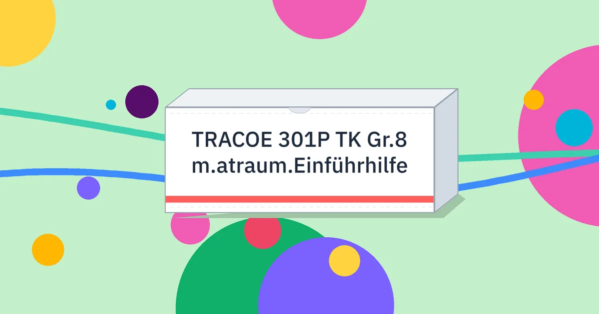 Symbolbild: Packung mit der Aufschrift TRACOE 301P TK Gr.8 m.atraum.Einführhilfe (PZN 03983925) – Verfügbarkeit und Bezug in Apotheken in Frankfurt am Main