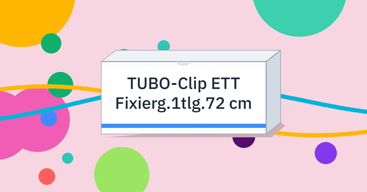 Symbolbild: Packung mit der Aufschrift TUBO-Clip ETT Fixierg.1tlg.72 cm (PZN 18796264) – Verfügbarkeit und Bezug in Apotheken in Frankfurt am Main