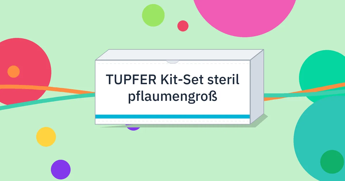 Symbolbild: Packung mit der Aufschrift TUPFER Kit-Set steril pflaumengroß (PZN 11373572) – Verfügbarkeit und Bezug in Apotheken in Frankfurt am Main