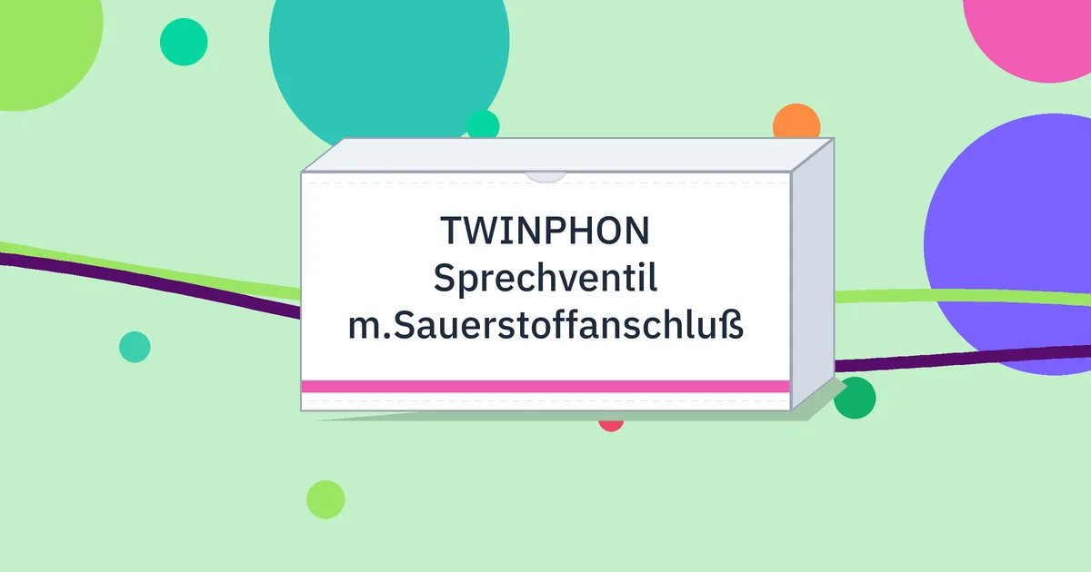 Symbolbild: Packung mit der Aufschrift TWINPHON Sprechventil m.Sauerstoffanschluß (PZN 16160355) – Verfügbarkeit und Bezug in Apotheken in Frankfurt am Main