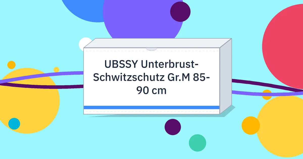 Symbolbild: Packung mit der Aufschrift UBSSY Unterbrust-Schwitzschutz Gr.M 85-90 cm (PZN 16124508) – Verfügbarkeit und Bezug in Apotheken in Frankfurt am Main