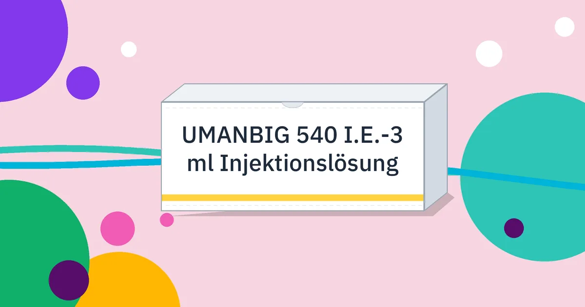 Symbolbild: Packung mit der Aufschrift UMANBIG 540 I.E.-3 ml Injektionslösung (PZN 09404360) – Verfügbarkeit und Bezug in Apotheken in Frankfurt am Main