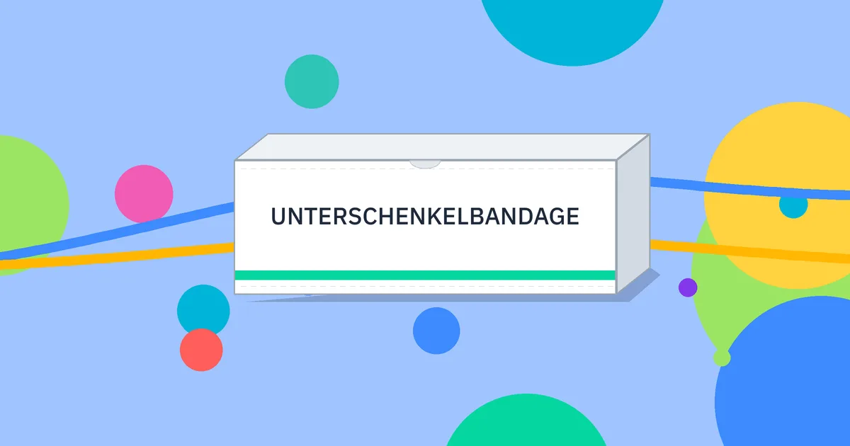 Symbolbild: Packung mit der Aufschrift UNTERSCHENKELBANDAGE (PZN 11147841) – Verfügbarkeit und Bezug in Apotheken in Frankfurt am Main