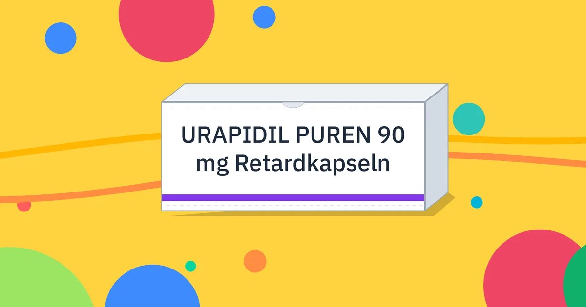 Symbolbild: Packung mit der Aufschrift URAPIDIL PUREN 90 mg Retardkapseln (PZN 16702572) – Verfügbarkeit und Bezug in Apotheken in Frankfurt am Main