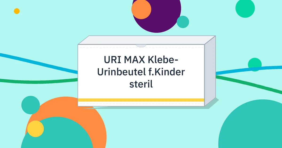 Symbolbild: Packung mit der Aufschrift URI MAX Klebe-Urinbeutel f.Kinder steril (PZN 09920794) – Verfügbarkeit und Bezug in Apotheken in Frankfurt am Main