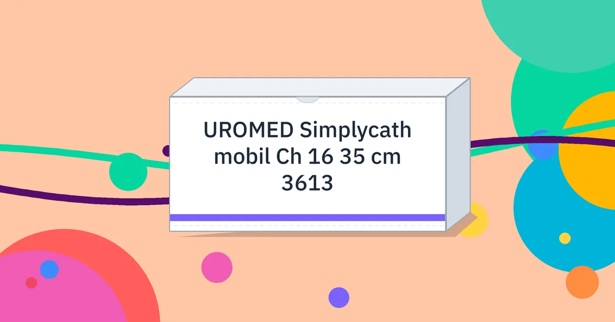 Symbolbild: Packung mit der Aufschrift UROMED Simplycath mobil Ch 16 35 cm 3613 (PZN 15784817) – Verfügbarkeit und Bezug in Apotheken in Frankfurt am Main