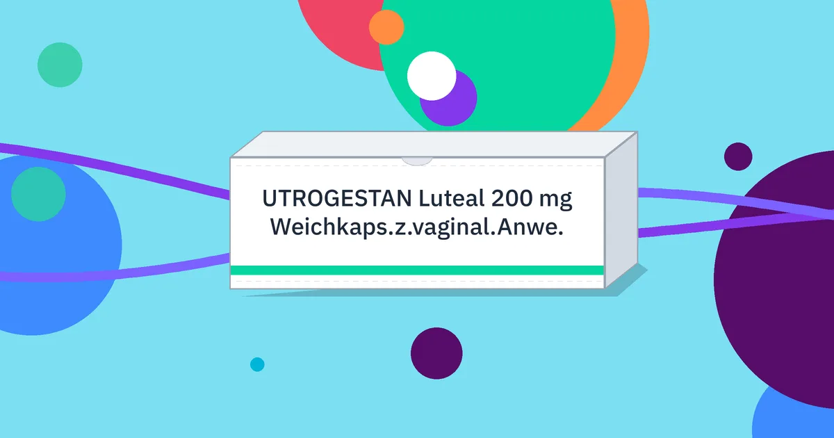 Symbolbild: Packung mit der Aufschrift UTROGESTAN Luteal 200 mg Weichkaps.z.vaginal.Anwe. (PZN 16679086) – Verfügbarkeit und Bezug in Apotheken in Frankfurt am Main