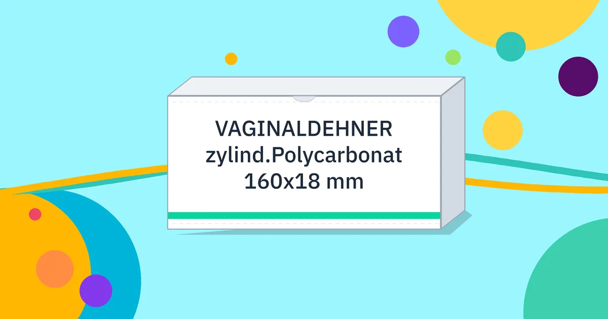 Symbolbild: Packung mit der Aufschrift VAGINALDEHNER zylind.Polycarbonat 160x18 mm (PZN 04022004) – Verfügbarkeit und Bezug in Apotheken in Frankfurt am Main