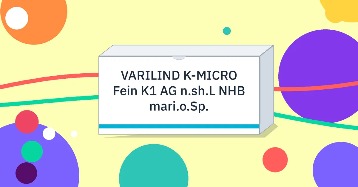 Symbolbild: Packung mit der Aufschrift VARILIND K-MICRO Fein K1 AG n.sh.L NHB mari.o.Sp. (PZN 20554930) – Verfügbarkeit und Bezug in Apotheken in Frankfurt am Main