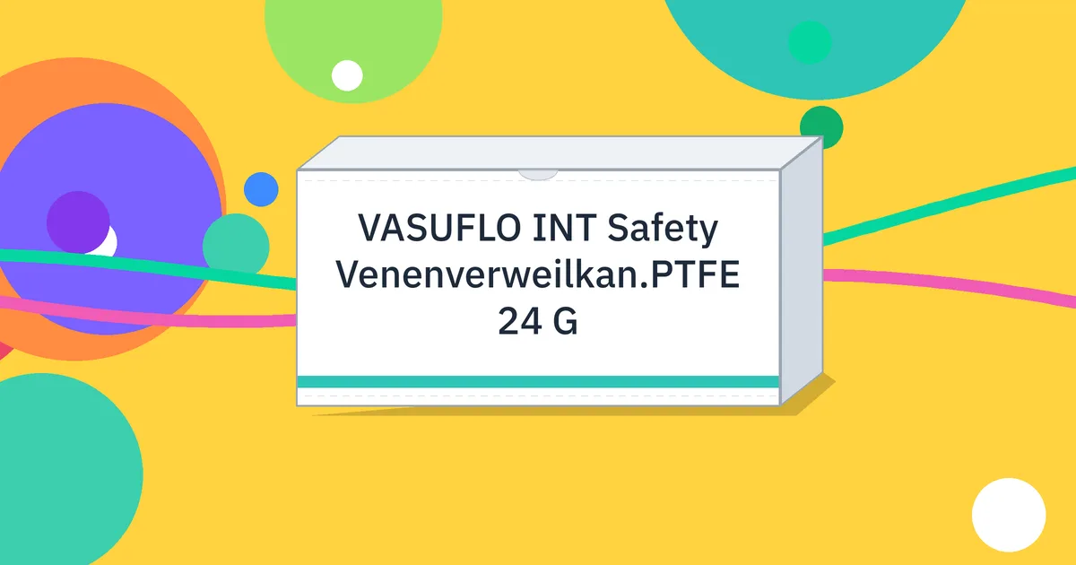 Symbolbild: Packung mit der Aufschrift VASUFLO INT Safety Venenverweilkan.PTFE 24 G (PZN 18044564) – Verfügbarkeit und Bezug in Apotheken in Frankfurt am Main
