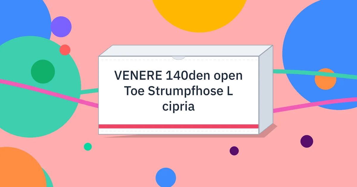 Symbolbild: Packung mit der Aufschrift VENERE 140den open Toe Strumpfhose L cipria (PZN 16174110) – Verfügbarkeit und Bezug in Apotheken in Frankfurt am Main