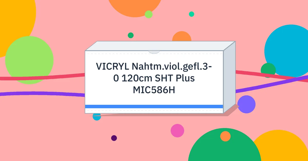 Symbolbild: Packung mit der Aufschrift VICRYL Nahtm.viol.gefl.3-0 120cm SHT Plus MIC586H (PZN 20891194) – Verfügbarkeit und Bezug in Apotheken in Frankfurt am Main