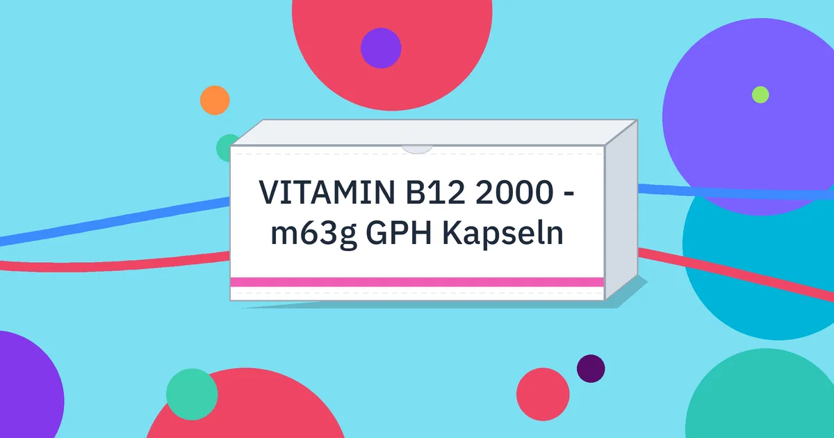 Symbolbild: Packung mit der Aufschrift VITAMIN B12 2000 -m63g GPH Kapseln (PZN 17823065) – Verfügbarkeit und Bezug in Apotheken in Frankfurt am Main