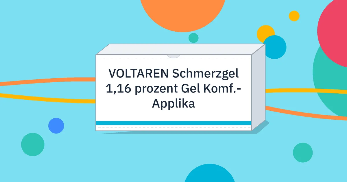 Symbolbild: Packung mit der Aufschrift VOLTAREN Schmerzgel 1,16 prozent Gel Komf.-Applika (PZN 13905518) – Verfügbarkeit und Bezug in Apotheken in Frankfurt am Main