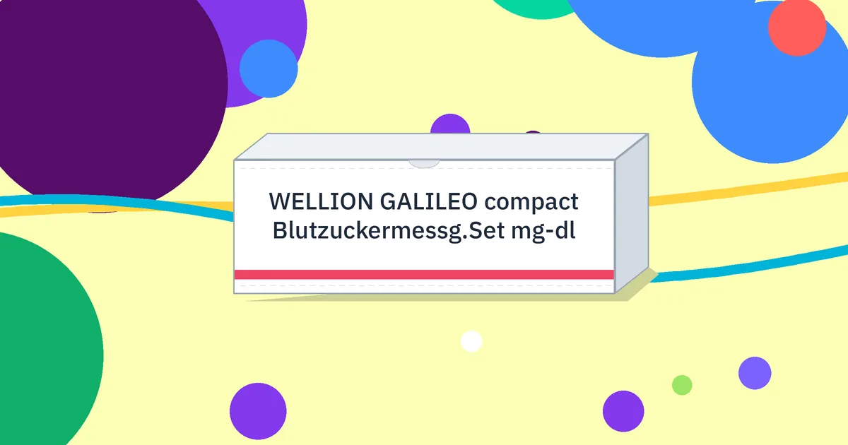 Symbolbild: Packung mit der Aufschrift WELLION GALILEO compact Blutzuckermessg.Set mg-dl (PZN 14333165) – Verfügbarkeit und Bezug in Apotheken in Frankfurt am Main