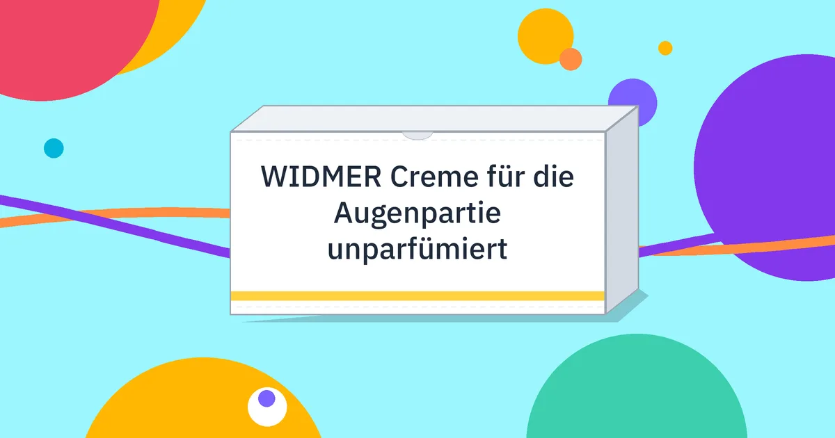 Symbolbild: Packung mit der Aufschrift WIDMER Creme für die Augenpartie unparfümiert (PZN 09949036) – Verfügbarkeit und Bezug in Apotheken in Frankfurt am Main