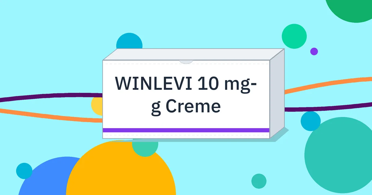 Symbolbild: Packung mit der Aufschrift WINLEVI 10 mg-g Creme (PZN 20177350) – Verfügbarkeit und Bezug in Apotheken in Frankfurt am Main
