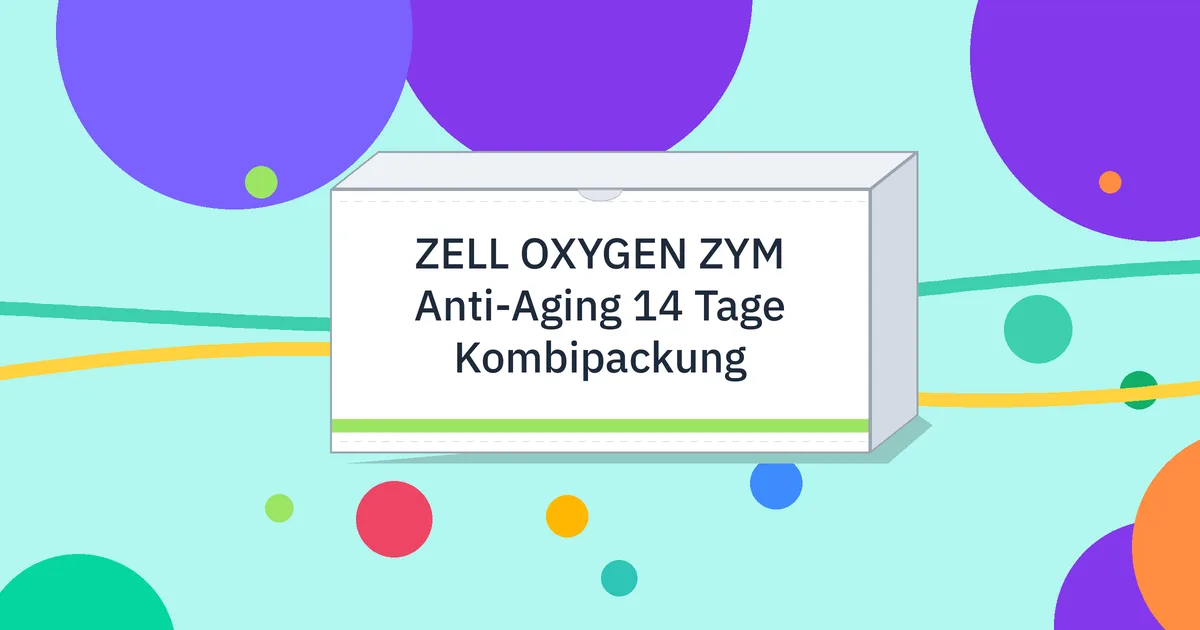 Symbolbild: Packung mit der Aufschrift ZELL OXYGEN ZYM Anti-Aging 14 Tage Kombipackung (PZN 02729751) – Verfügbarkeit und Bezug in Apotheken in Frankfurt am Main