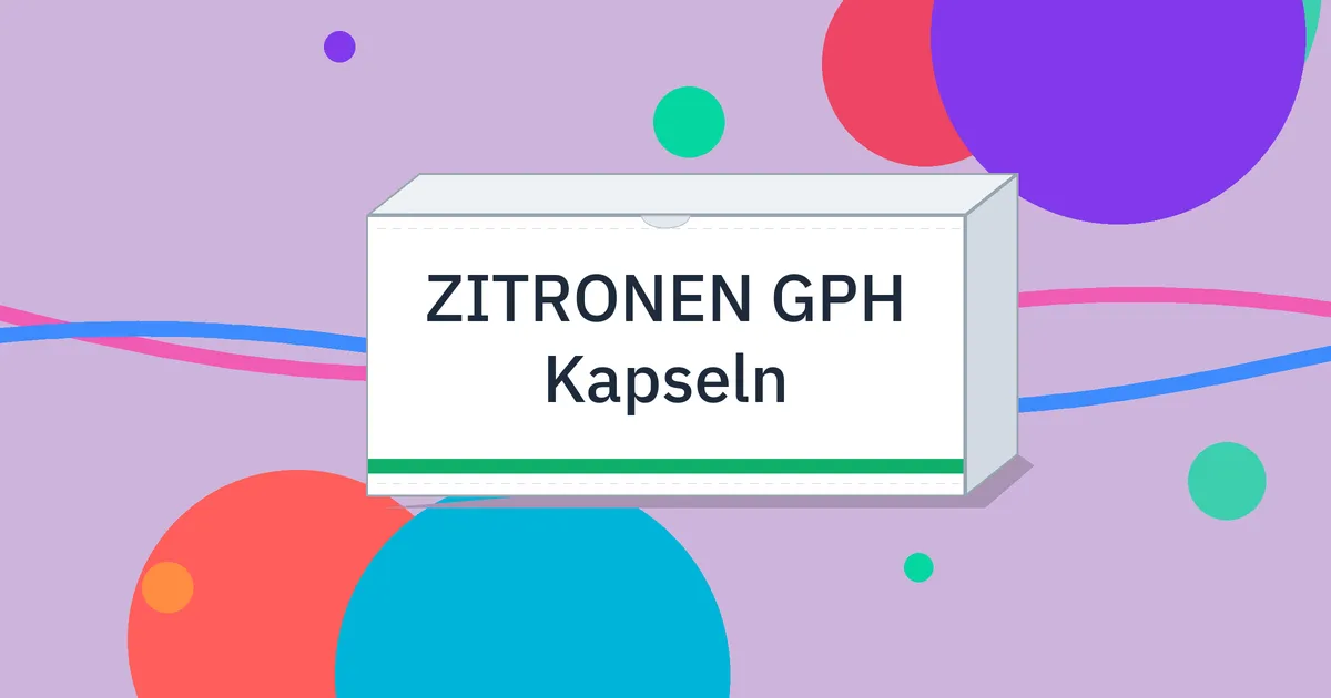 Symbolbild: Packung mit der Aufschrift ZITRONEN GPH Kapseln (PZN 05869317) – Verfügbarkeit und Bezug in Apotheken in Frankfurt am Main