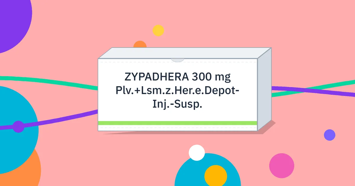 Symbolbild: Packung mit der Aufschrift ZYPADHERA 300 mg Plv.+Lsm.z.Her.e.Depot-Inj.-Susp. (PZN 10130212) – Verfügbarkeit und Bezug in Apotheken in Frankfurt am Main