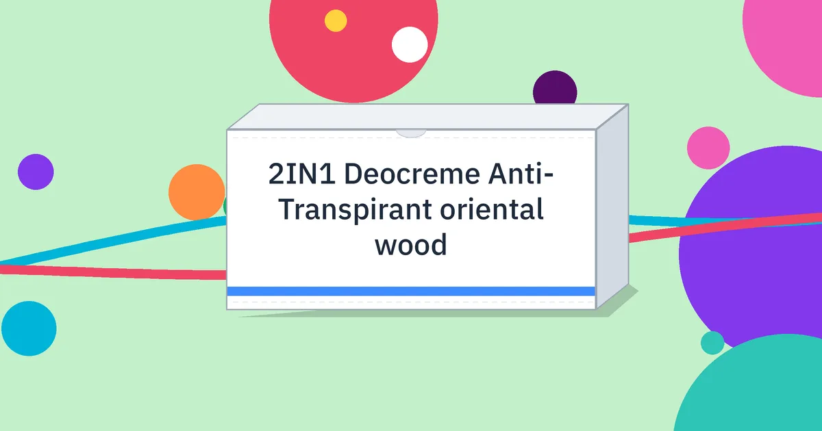 Symbolbild: Packung mit der Aufschrift 2IN1 Deocreme Anti-Transpirant oriental wood (PZN 18836472) – Verfügbarkeit und Bezug in Apotheken in Frankfurt am Main