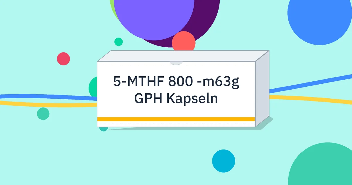 Symbolbild: Packung mit der Aufschrift 5-MTHF 800 -m63g GPH Kapseln (PZN 20051502) – Verfügbarkeit und Bezug in Apotheken in Frankfurt am Main