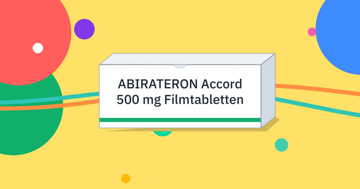 Symbolbild: Packung mit der Aufschrift ABIRATERON Accord 500 mg Filmtabletten (PZN 18830920) – Verfügbarkeit und Bezug in Apotheken in Frankfurt am Main