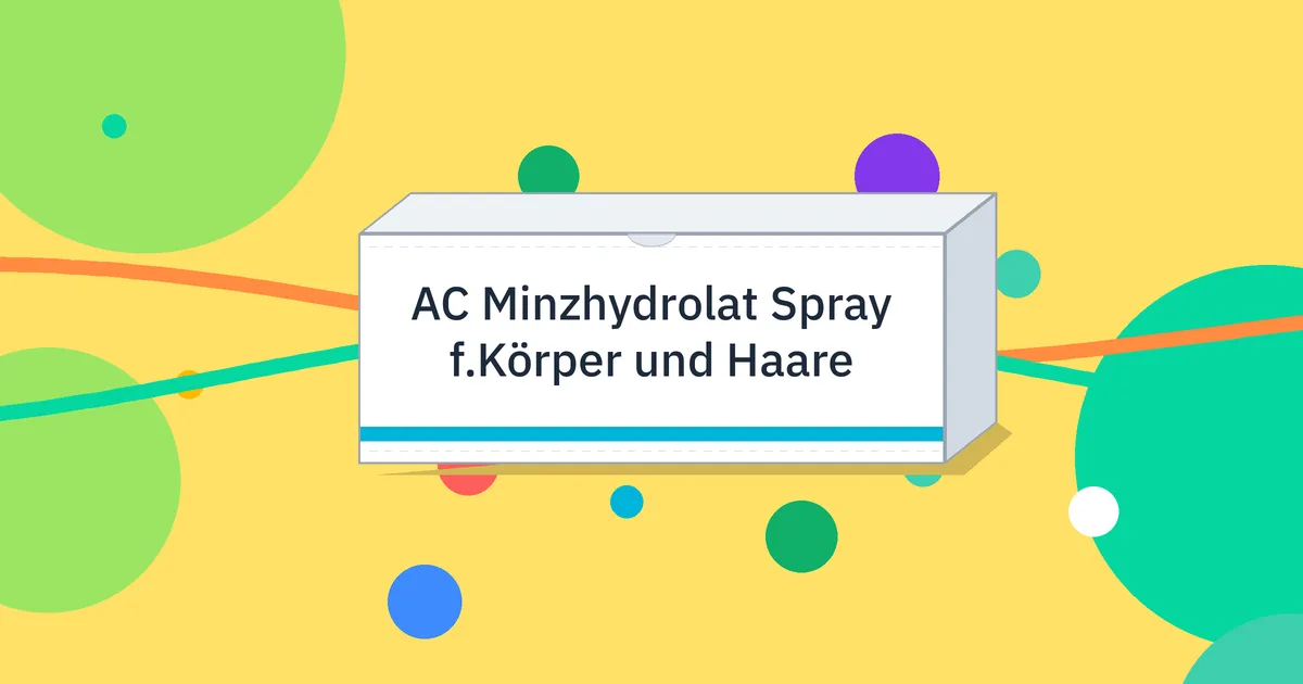 Symbolbild: Packung mit der Aufschrift AC Minzhydrolat Spray f.Körper und Haare (PZN 15875193) – Verfügbarkeit und Bezug in Apotheken in Frankfurt am Main