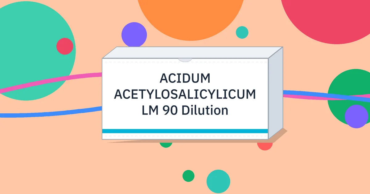 Symbolbild: Packung mit der Aufschrift ACIDUM ACETYLOSALICYLICUM LM 90 Dilution (PZN 13268448) – Verfügbarkeit und Bezug in Apotheken in Frankfurt am Main