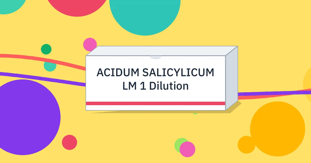 Symbolbild: Packung mit der Aufschrift ACIDUM SALICYLICUM LM 1 Dilution (PZN 13281667) – Verfügbarkeit und Bezug in Apotheken in Frankfurt am Main