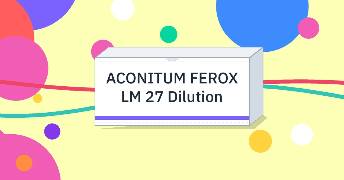Symbolbild: Packung mit der Aufschrift ACONITUM FEROX LM 27 Dilution (PZN 13290927) – Verfügbarkeit und Bezug in Apotheken in Frankfurt am Main