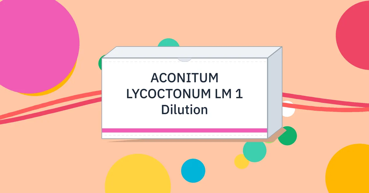 Symbolbild: Packung mit der Aufschrift ACONITUM LYCOCTONUM LM 1 Dilution (PZN 13291298) – Verfügbarkeit und Bezug in Apotheken in Frankfurt am Main