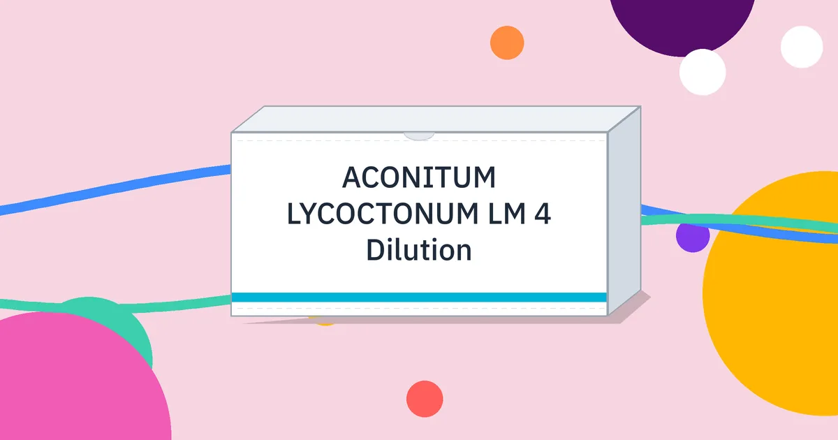 Symbolbild: Packung mit der Aufschrift ACONITUM LYCOCTONUM LM 4 Dilution (PZN 13291387) – Verfügbarkeit und Bezug in Apotheken in Frankfurt am Main
