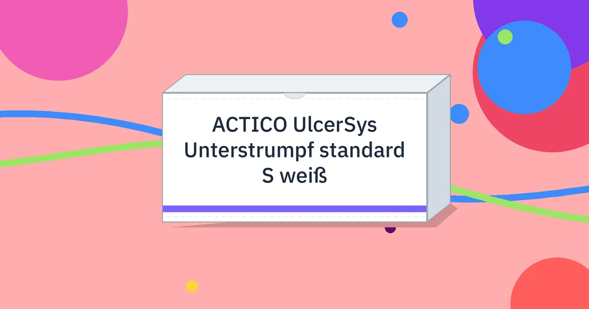 Symbolbild: Packung mit der Aufschrift ACTICO UlcerSys Unterstrumpf standard S weiß (PZN 10233892) – Verfügbarkeit und Bezug in Apotheken in Frankfurt am Main