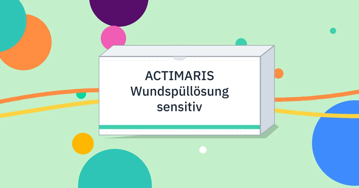 Symbolbild: Packung mit der Aufschrift ACTIMARIS Wundspüllösung sensitiv (PZN 14368933) – Verfügbarkeit und Bezug in Apotheken in Frankfurt am Main
