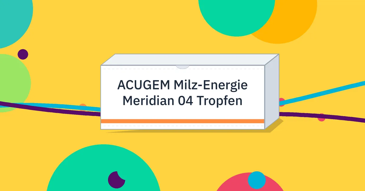 Symbolbild: Packung mit der Aufschrift ACUGEM Milz-Energie Meridian 04 Tropfen (PZN 20296876) – Verfügbarkeit und Bezug in Apotheken in Frankfurt am Main