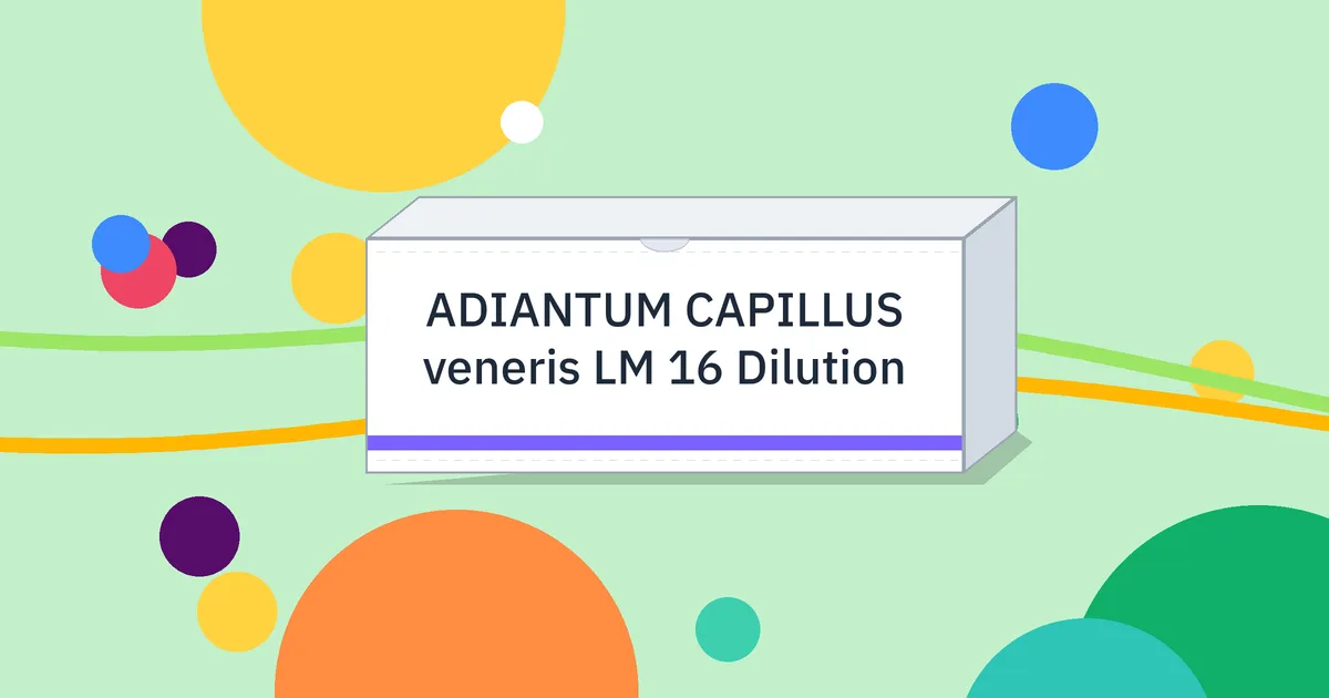 Symbolbild: Packung mit der Aufschrift ADIANTUM CAPILLUS veneris LM 16 Dilution (PZN 13295540) – Verfügbarkeit und Bezug in Apotheken in Frankfurt am Main