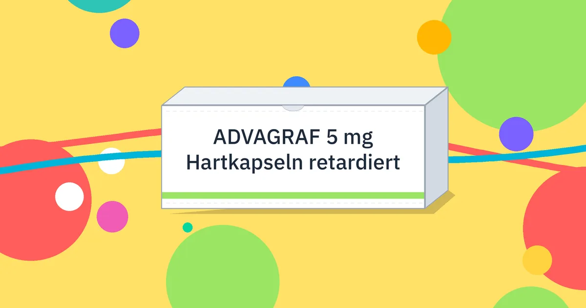 Symbolbild: Packung mit der Aufschrift ADVAGRAF 5 mg Hartkapseln retardiert (PZN 10047698) – Verfügbarkeit und Bezug in Apotheken in Frankfurt am Main
