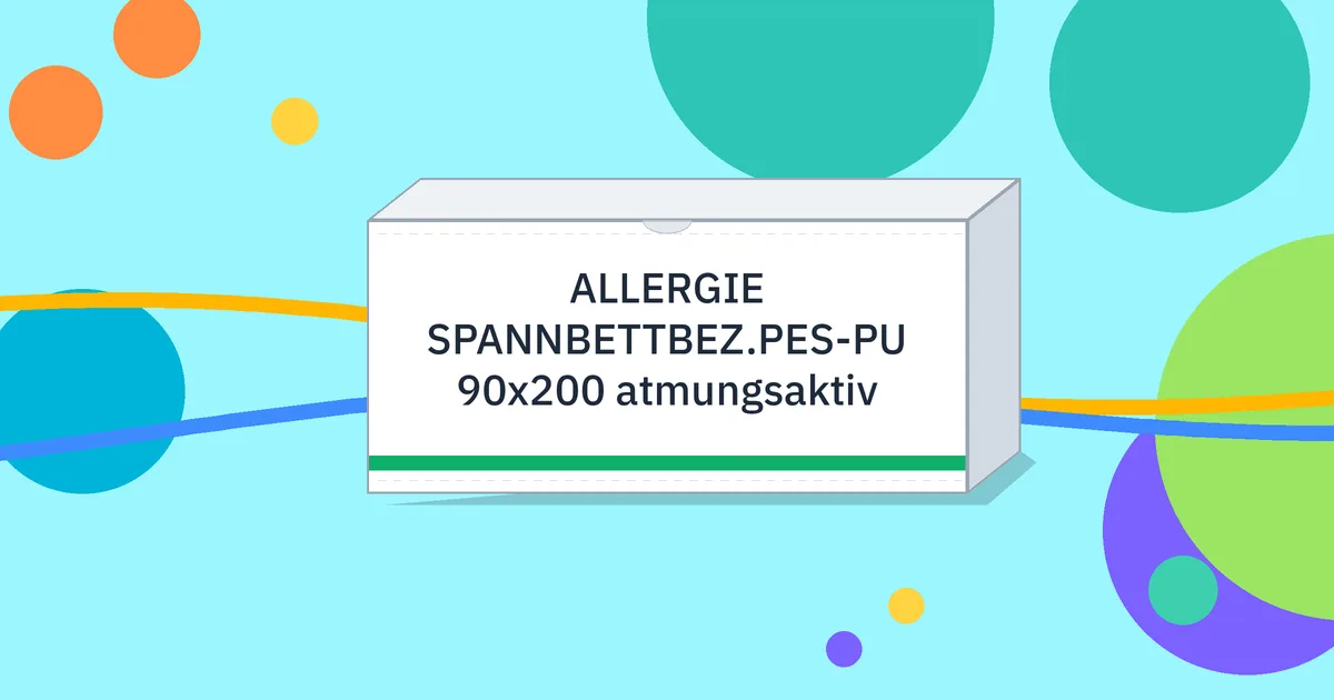 Symbolbild: Packung mit der Aufschrift ALLERGIE SPANNBETTBEZ.PES-PU 90x200 atmungsaktiv (PZN 03903139) – Verfügbarkeit und Bezug in Apotheken in Frankfurt am Main