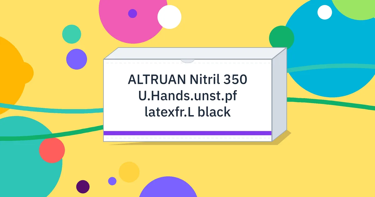 Symbolbild: Packung mit der Aufschrift ALTRUAN Nitril 350 U.Hands.unst.pf latexfr.L black (PZN 20114651) – Verfügbarkeit und Bezug in Apotheken in Frankfurt am Main