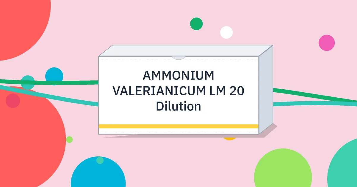 Symbolbild: Packung mit der Aufschrift AMMONIUM VALERIANICUM LM 20 Dilution (PZN 13323779) – Verfügbarkeit und Bezug in Apotheken in Frankfurt am Main