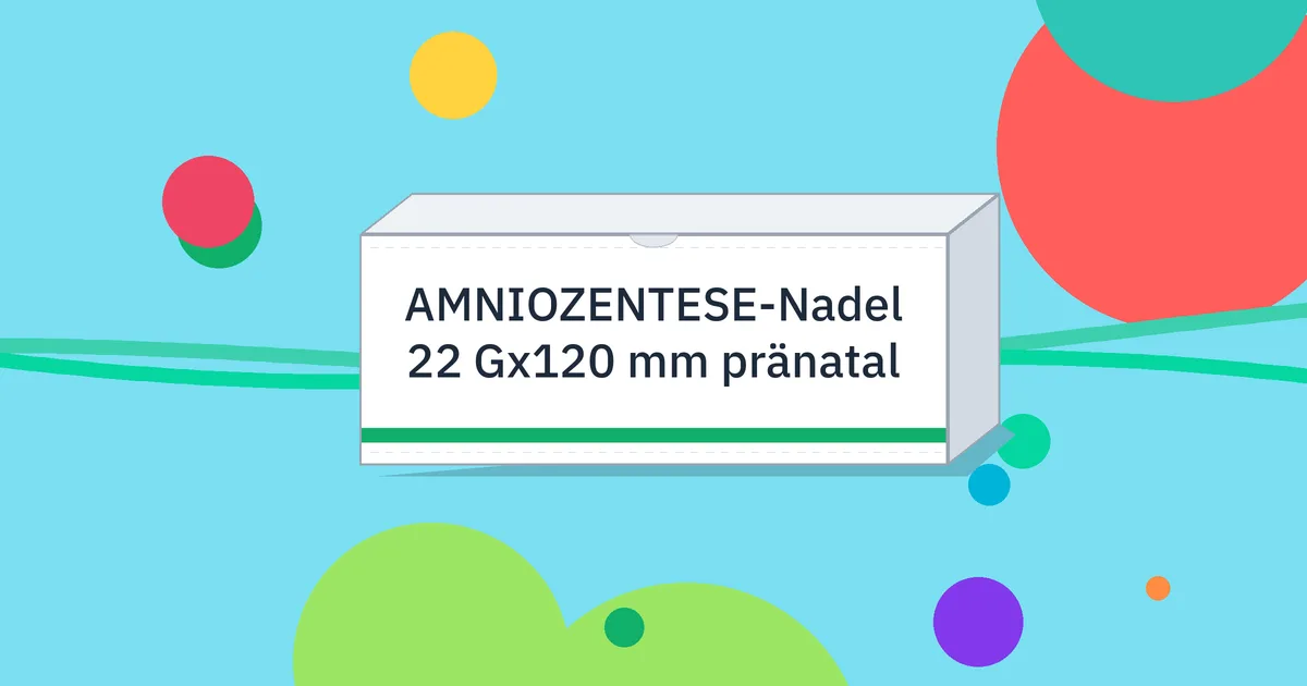 Symbolbild: Packung mit der Aufschrift AMNIOZENTESE-Nadel 22 Gx120 mm pränatal (PZN 17926948) – Verfügbarkeit und Bezug in Apotheken in Frankfurt am Main