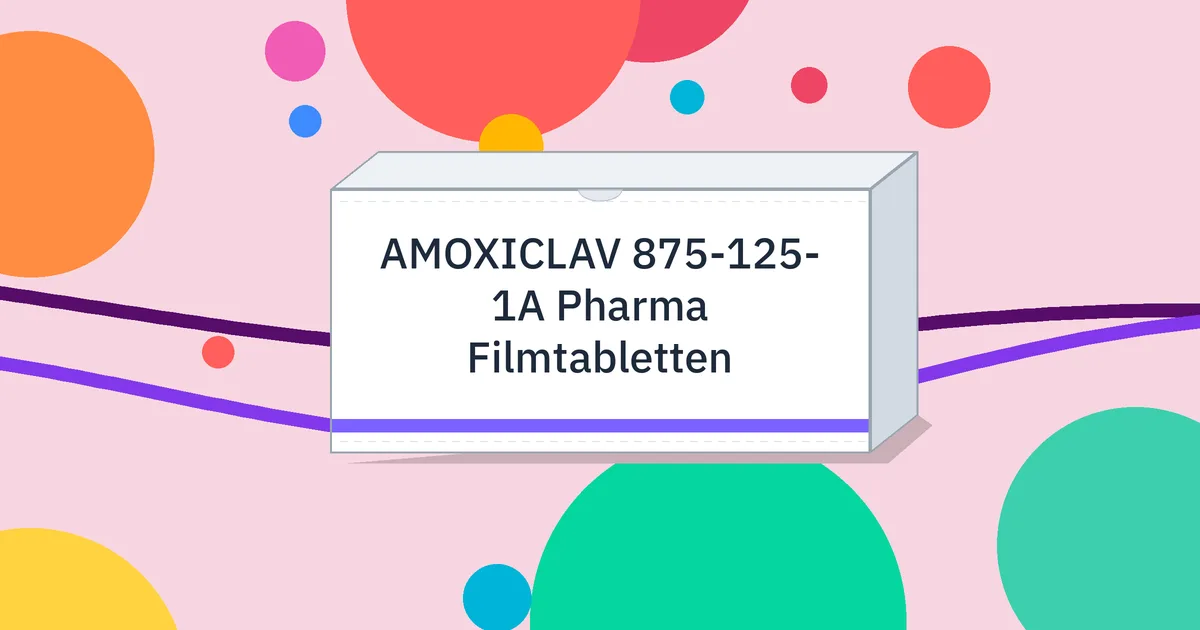 Symbolbild: Packung mit der Aufschrift AMOXICLAV 875-125-1A Pharma Filmtabletten (PZN 18675460) – Verfügbarkeit und Bezug in Apotheken in Frankfurt am Main