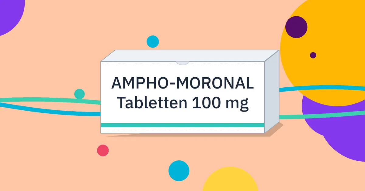 Symbolbild: Packung mit der Aufschrift AMPHO-MORONAL Tabletten 100 mg (PZN 08455817) – Verfügbarkeit und Bezug in Apotheken in Frankfurt am Main